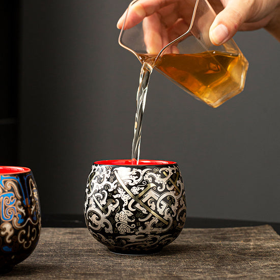 Courtly Totem Mutton Fat Jade Tea Cups