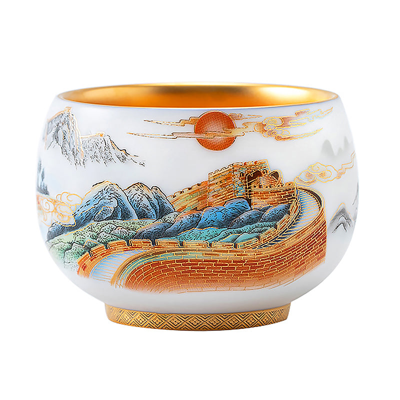 Great Wall Mutton Fat Jade Porcelain Tea Cup